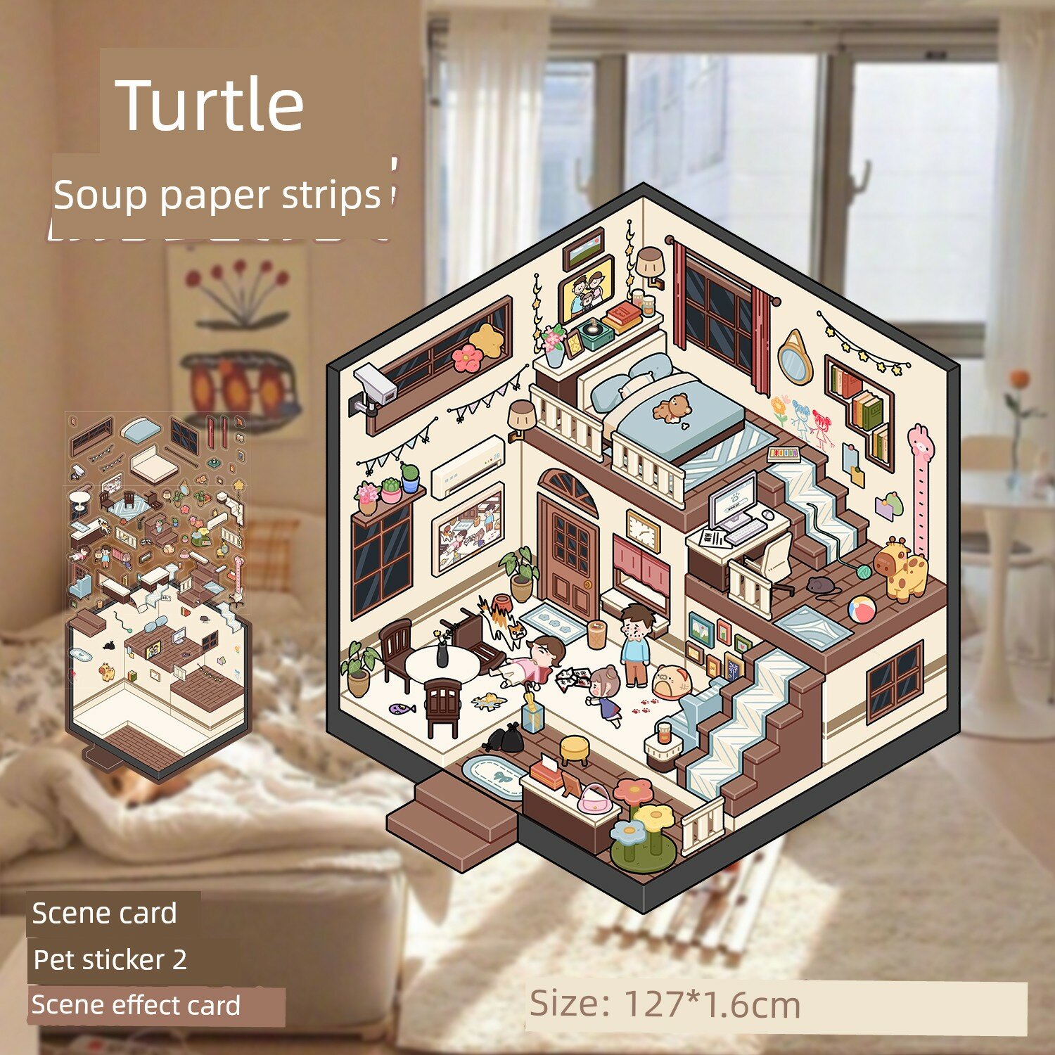 Новые наклейки для ландшафтного дизайна в стиле инс, креативная миниатюрная сцена, 2.5D, трёхмерная,