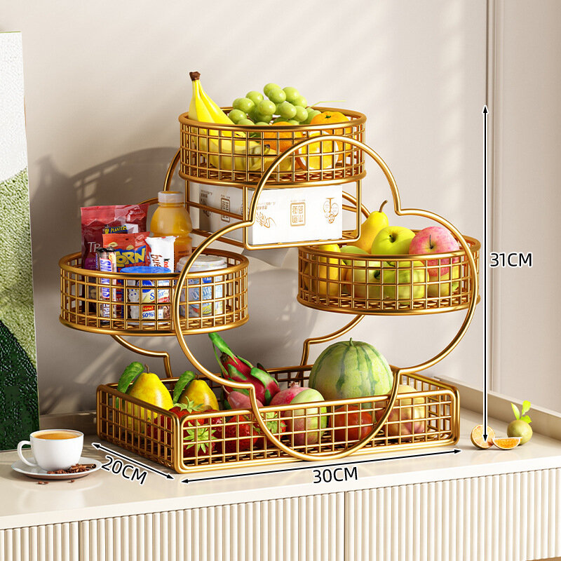 Фруктовая тарелка для гостиной, чайный столик, домашняя фруктовая тарелка, многоярусная стойка для хранения фруктов, тарелка для закусок, изысканная высококачественная корзина для хранения
