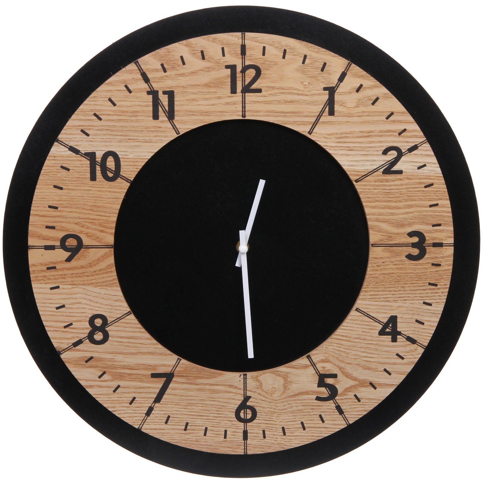 Часы настенные «LOFT HOME», 50 см, круглые, дерево и металл, кварцевый механизм, черный и бежевый