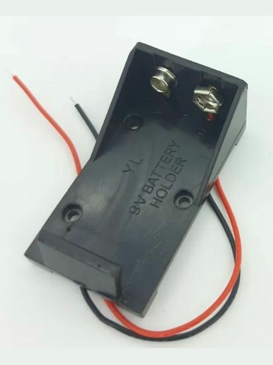 Батарейный отсек для батареи типа Крона 9В открытый с проводами