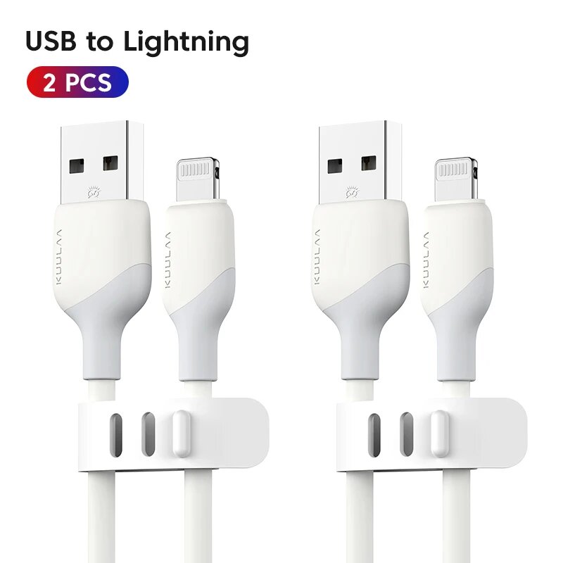 KUULAA 2 шт. USB to Lightning кабель 1м, белый