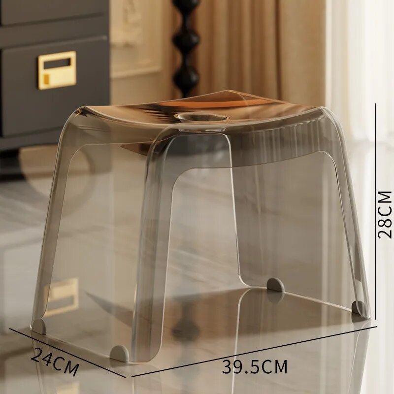 Пластиковый османский бытовой прочный и прочный штабелируемый легкий роскошный табурет для смены обуви с высоким смыслом, утолщенные маленькие табуретки as picture