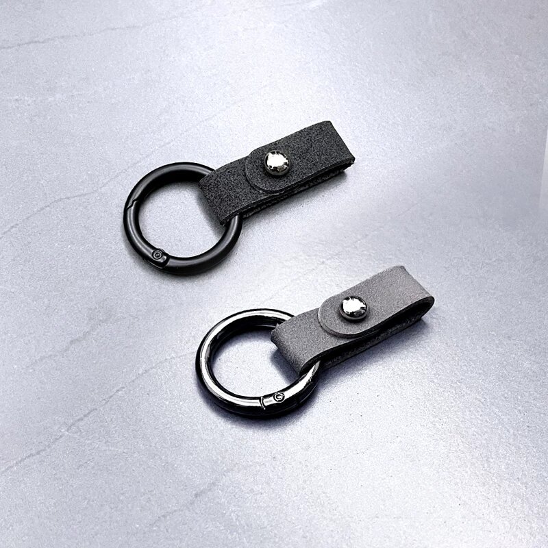 Мужской кожаный брелок для ключей, стильный и простой, с креплением на пояс, подходит также для женщин Гвоздь-гриб,