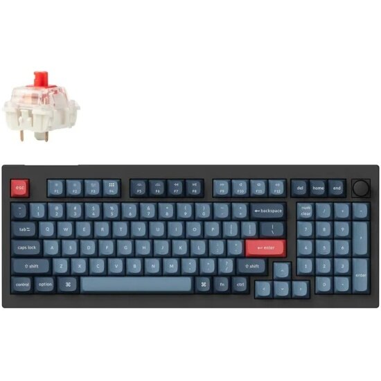Клавиатура Keychron V5 Max, Red Switches, беспроводная, Carbon Black (V5M-D1-RU)