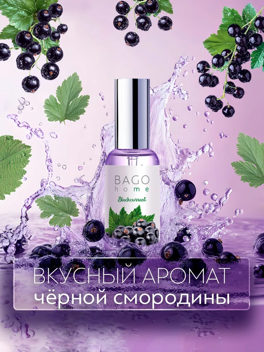 Ароматический спрей BAGO home "Черная смородина", для дома и авто, 30 мл