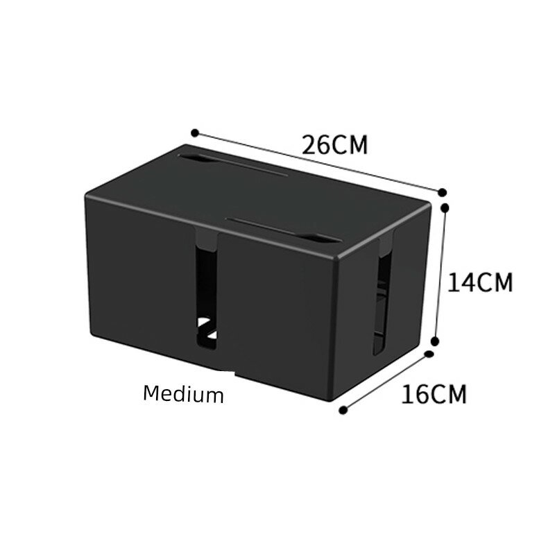 Средний черный кабельный органайзер из ABS пластика с вентиляцией для рабочего стола