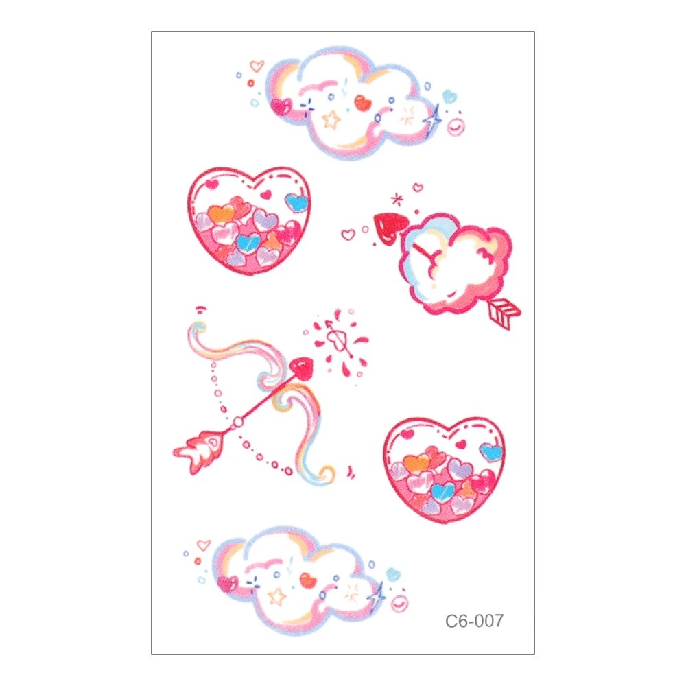 Цветная блестящая татуировка бабочка G