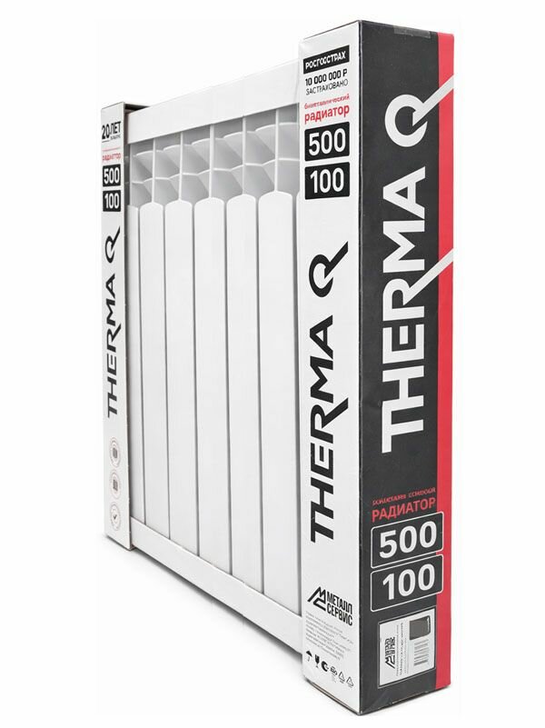 Радиатор биметаллический МС THERMA Q ECO 500/100 8 секций 1272Вт (пр-во Россия)