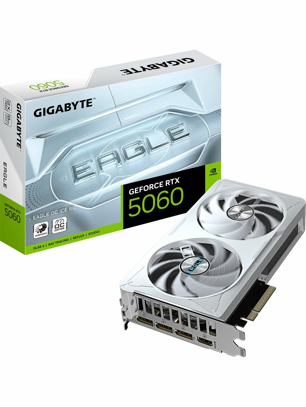 Видеокарта GIGABYTE GeForce RTX 5060 Eagle OC ICE 8GB (GV-N5060EAGLEOC ICE-8GD)