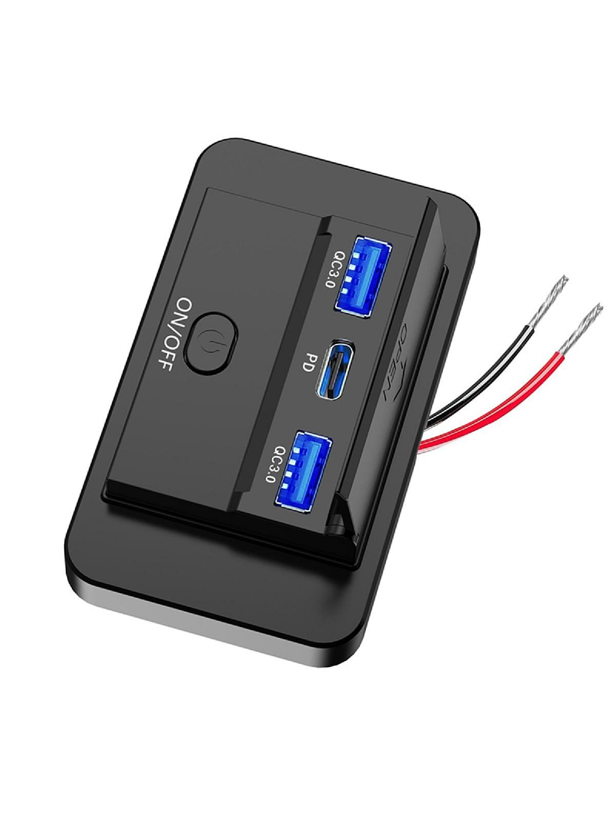 Адаптер Автомобильной Зарядной Станции 12V-24V с Двойным Портом Быстрой Зарядки USB и Type C