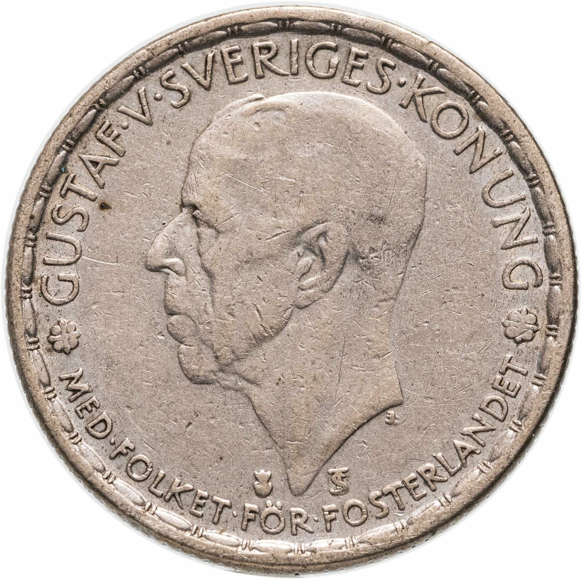 Швеция 1 крона krona 1946, Серебро 400, в сохранности XF
