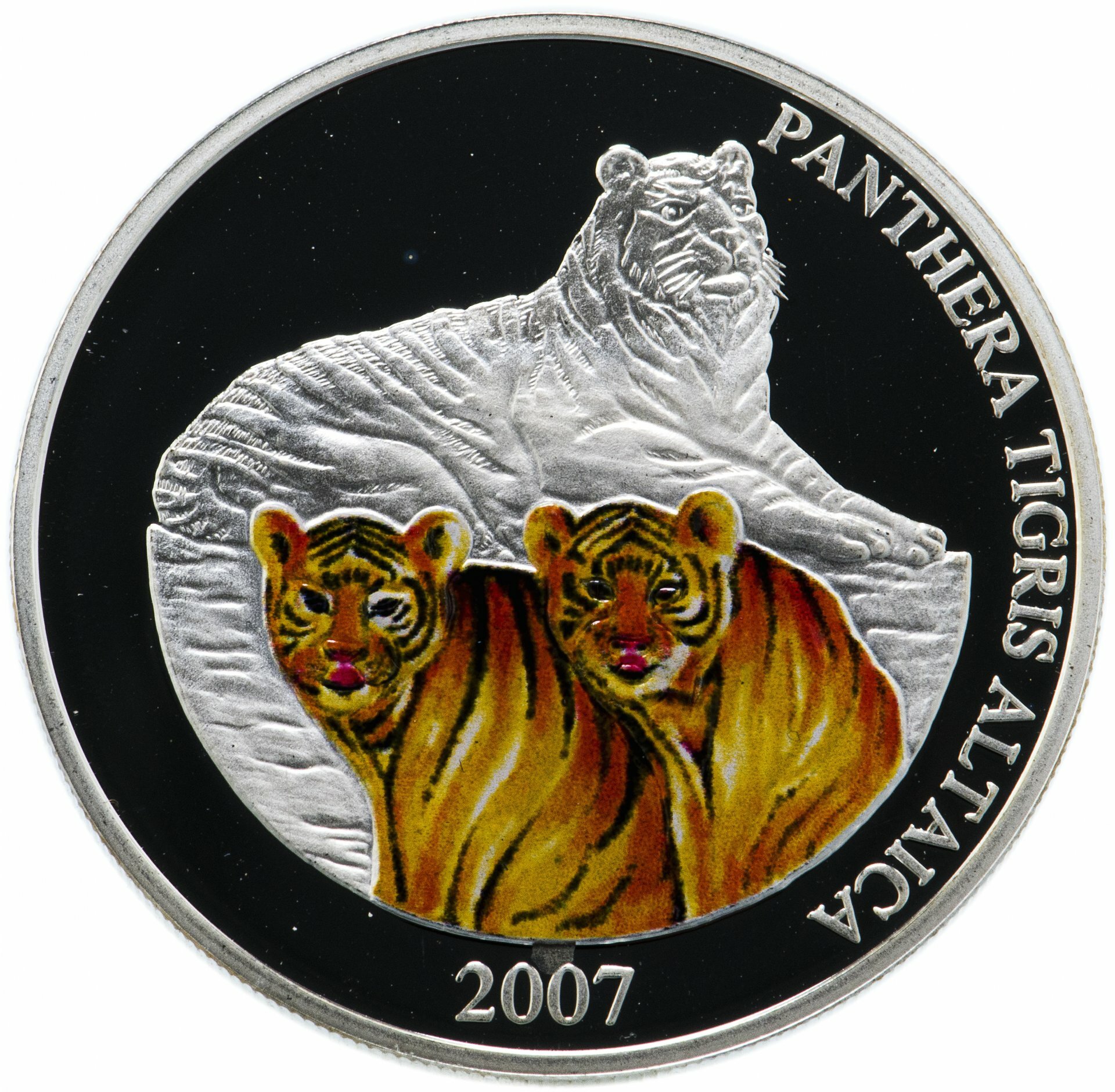 Монголия 500 тугриков 2007 Proof "Красная книга - Амурский тигр", Серебро 925
