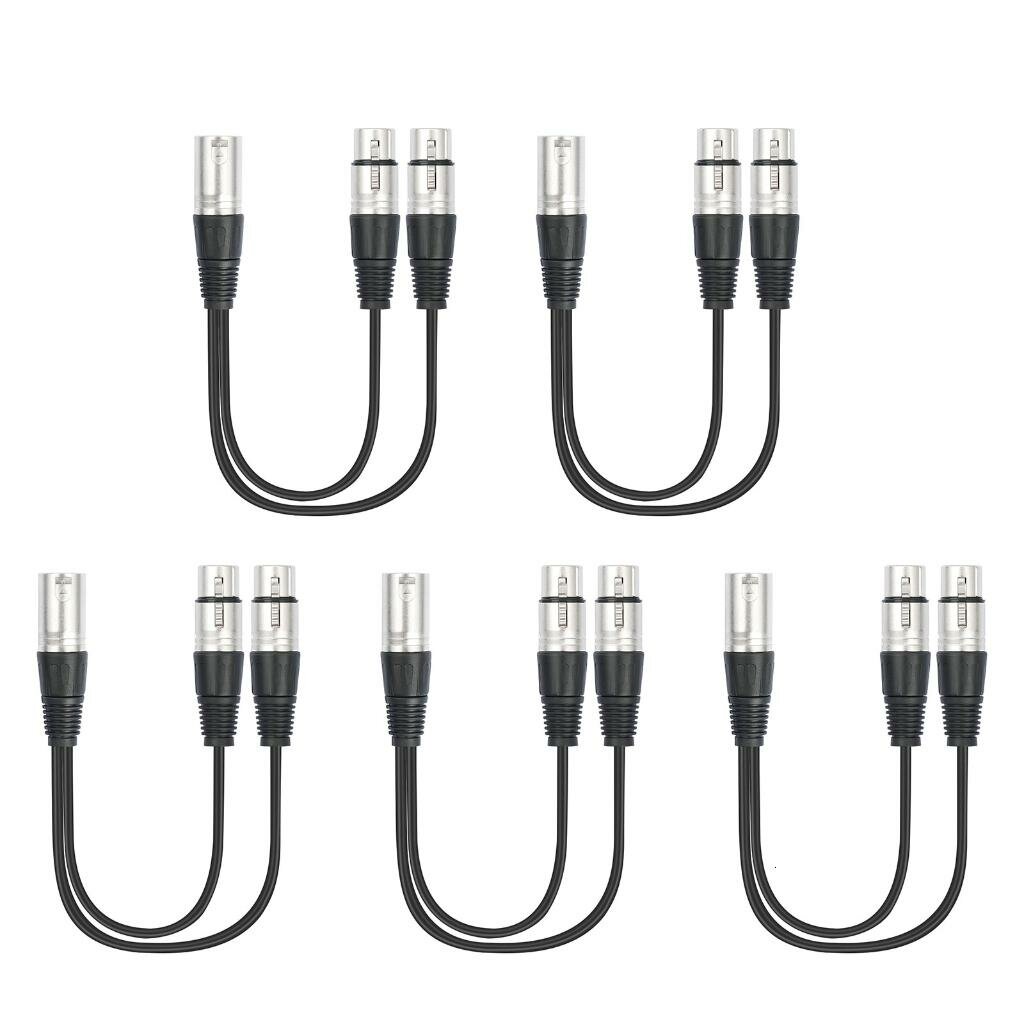 Разветвитель XLR, 5 шт, мужской на два женских, 30cm