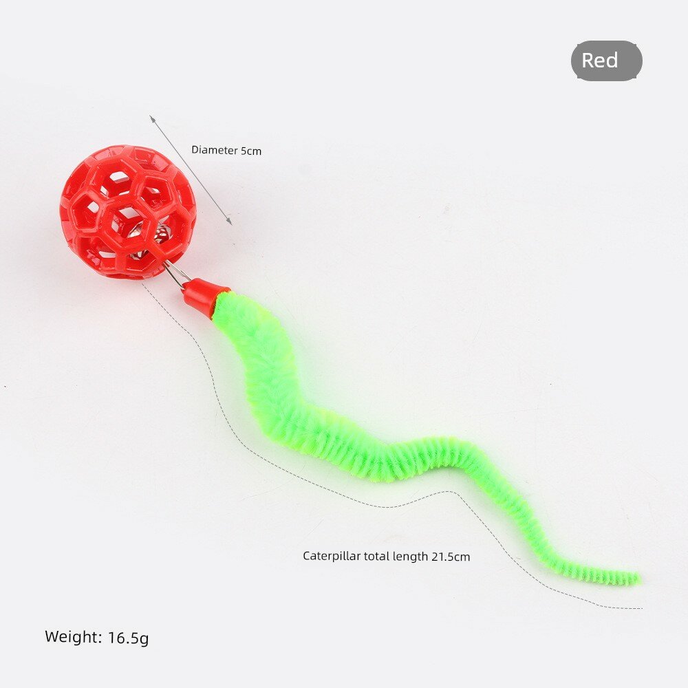 Игрушка для кошек Cat Butler: мяч-пищалка, устойчивый к укусам, полый, интерактивный, со звуком Красно-розовый меховой