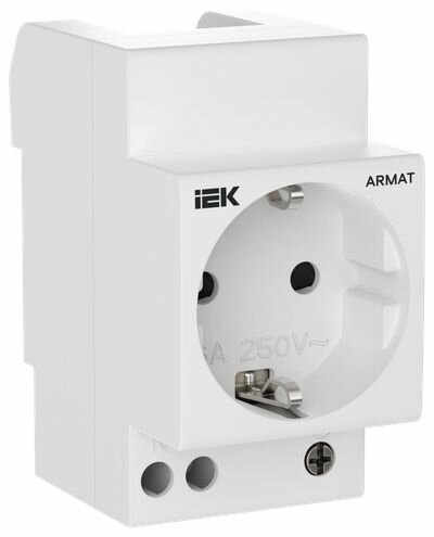 Розетка на DIN-рейку IEK ARMAT 45мм с заземл. с з/ш 16А AR-SOD-G-GND-S-016
