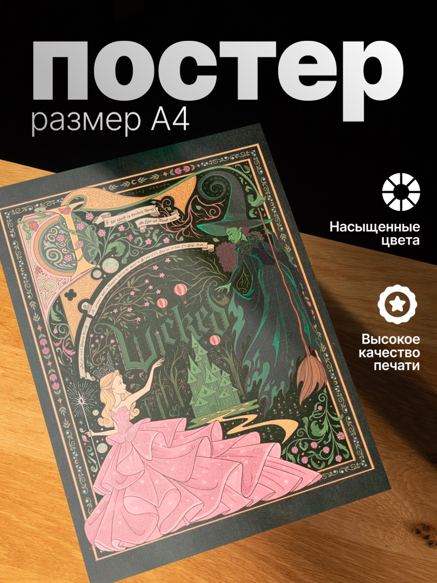 Постер ZEKEKS "Wicked", на стену, без рамы, цифровая печать, 21x29