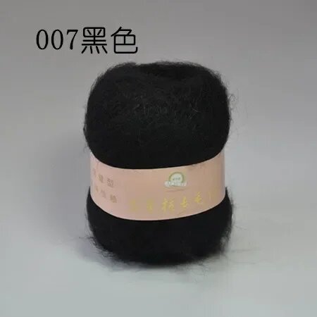 Ангольская мохер пряжа для вязания 50г Черный, 7