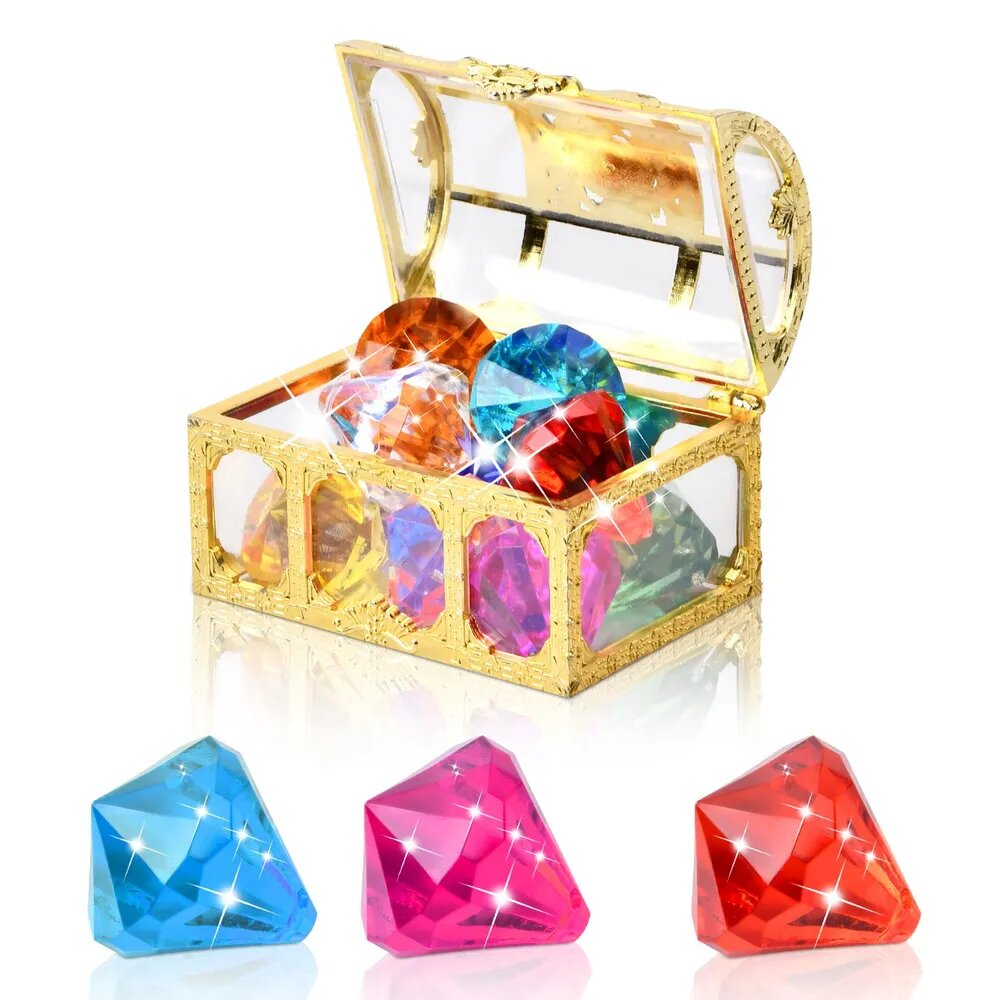 Набор из 10 бриллиантовых драгоценных камней для детей, Пластиковые Алмазные акриловые прозрачные Имитационные кристаллы