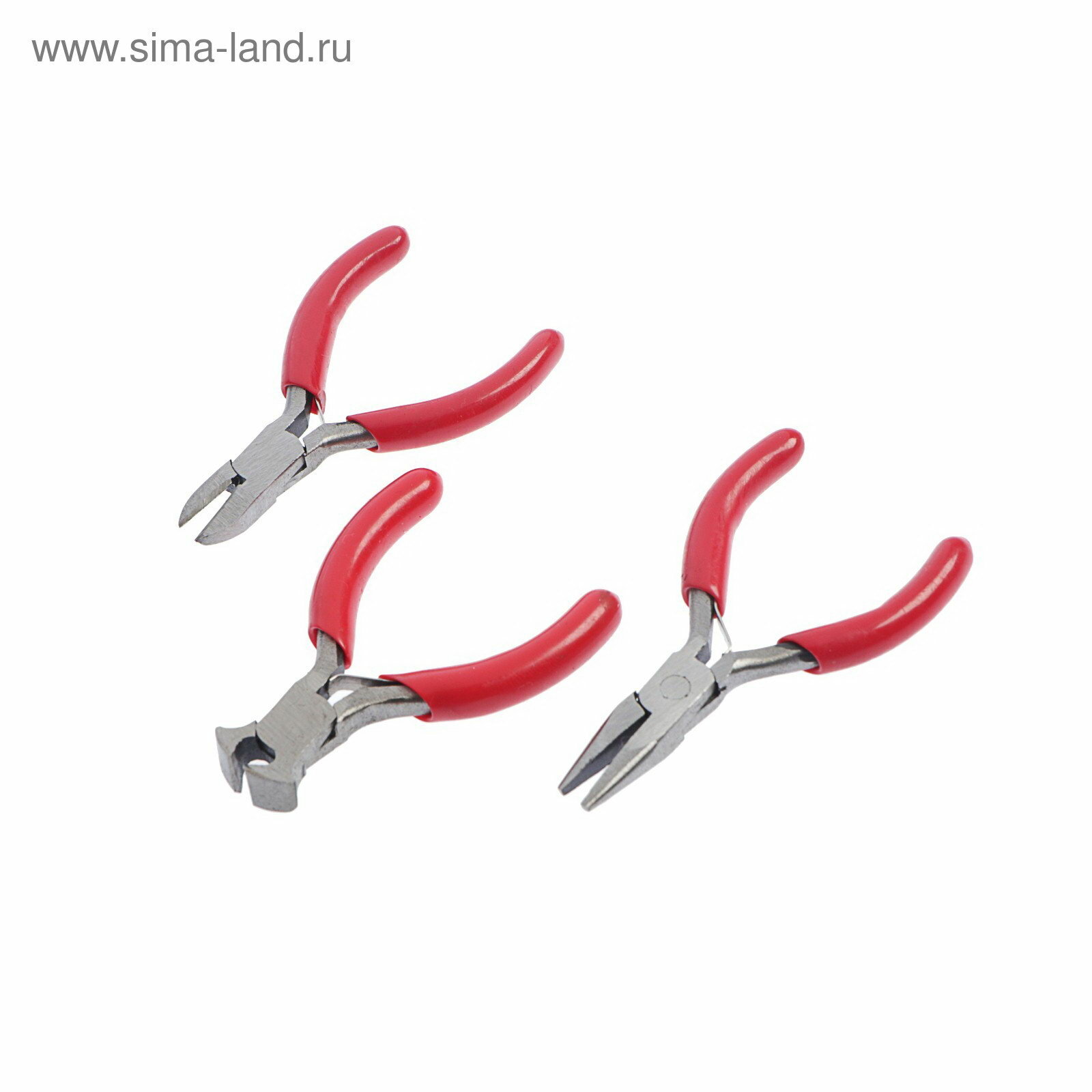 Набор инструментов бокорезы, длинногубцы, клещи, обрезиненные рукоятки, 80 мм