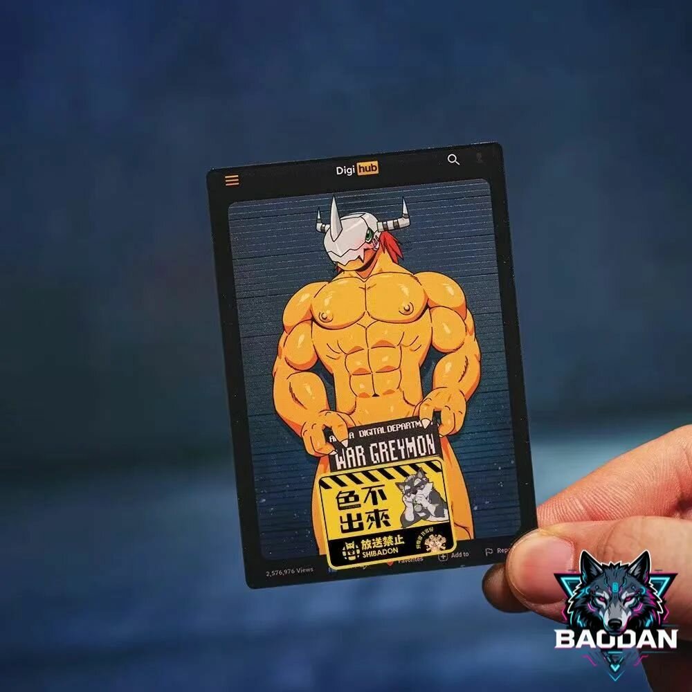 Воргреймон: полный набор из 10 штук Акриловая прозрачная карта "Дигимон", прозрачная карта для Ins, Гука-зверочеловек (фурри), просвечивающая.