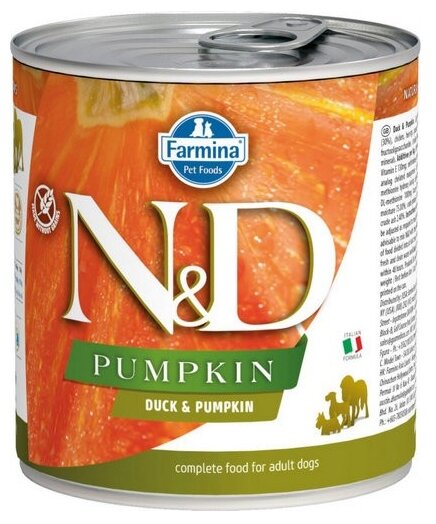 Farmina ND Pumkin - Консервы для собак, утка с тыквой 285 г. 1 шт.
