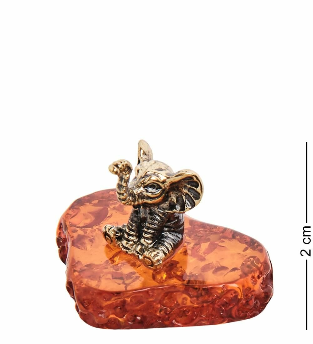 Фигурка "Слон Нано" (латунь, янтарь) A2163903 Народные промыслы, Латунь, янтарь