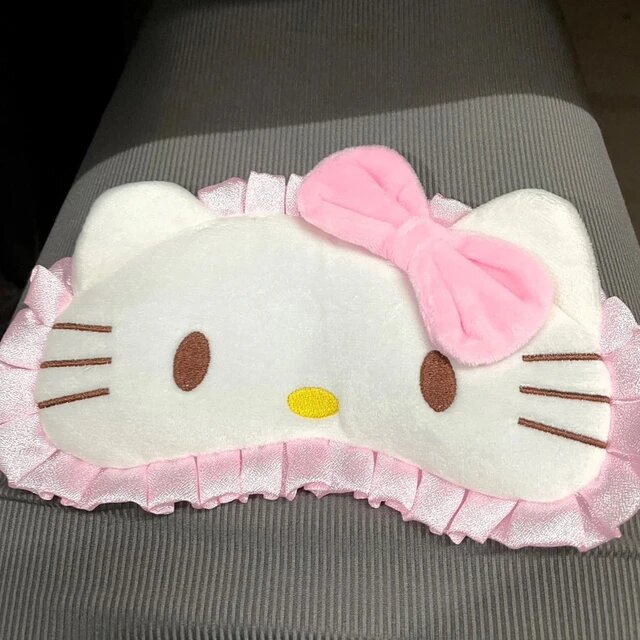Милая розовая 3D маска для глаз Hello Kitty, в японском стиле, очаровательная и привлекательная, зимняя светонепроницаемая маска для глаз, подарок на день рождения, маска для сна Melody.