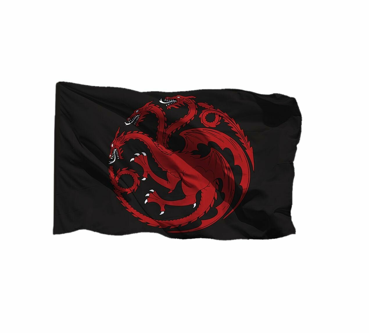 Флаг знамя дома Таргариенов из Дом Дракона House of the Dragon 70х105 см на сетке для уличного флагштока