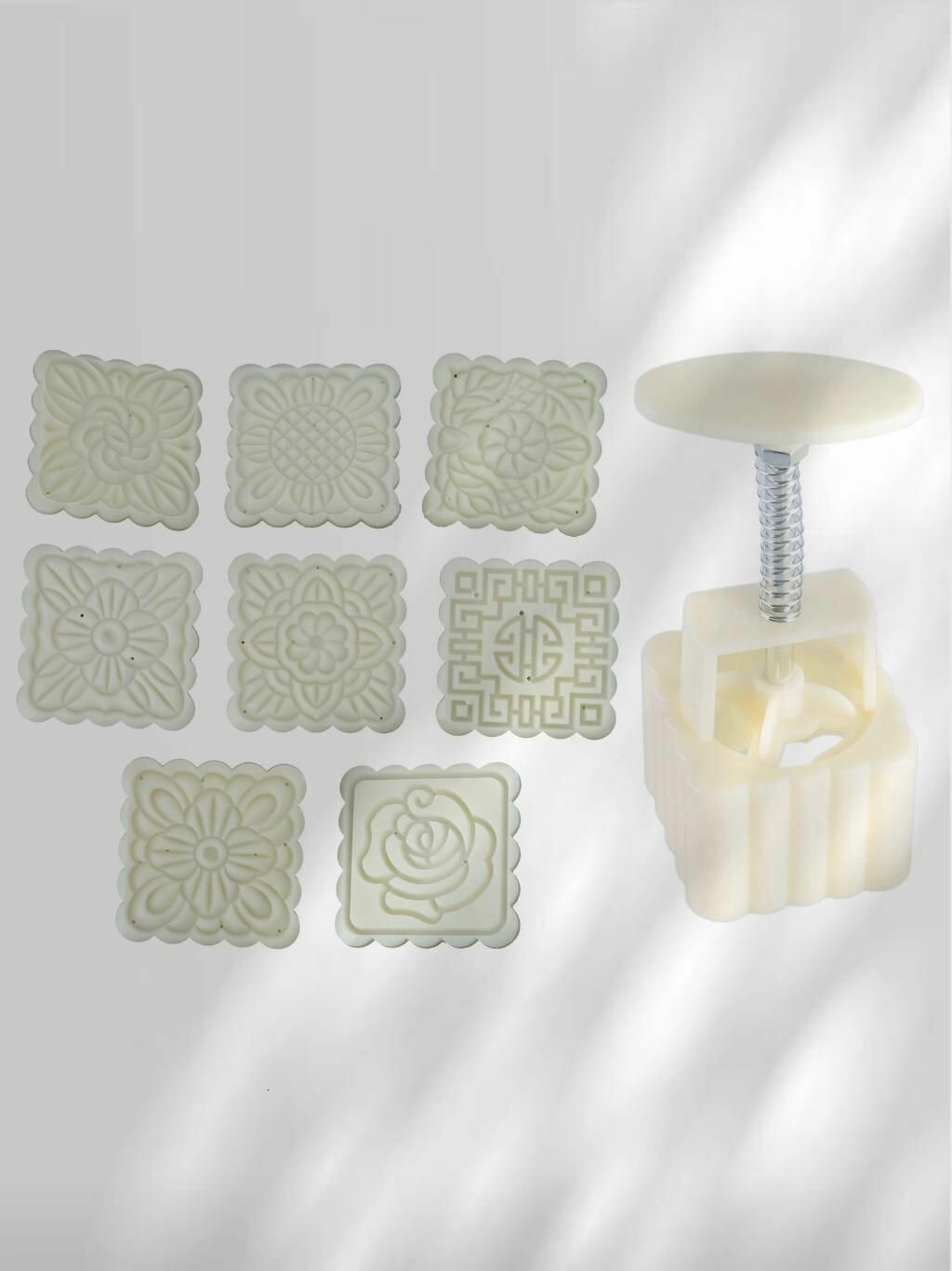 Форма для лунных пряников 100 г с 8 квадратными штампами