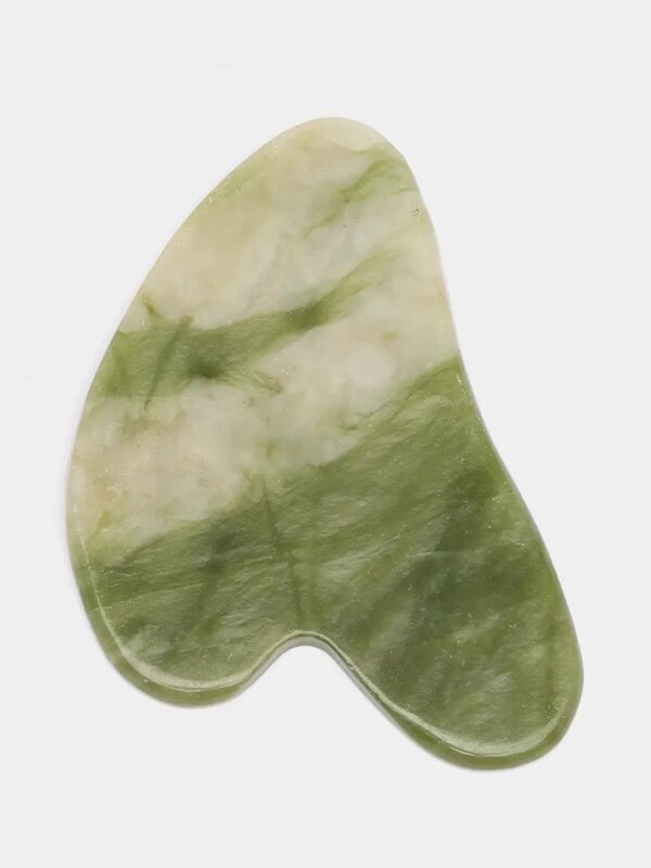 Скребок гуаша из нефрита для лица и тела