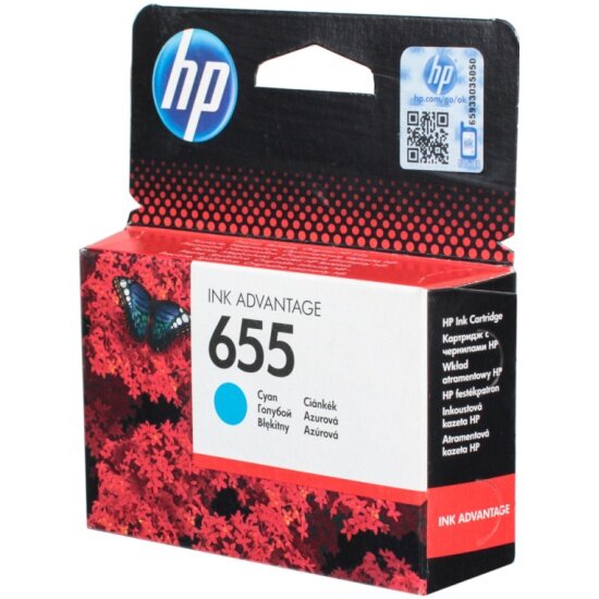 Картридж HP CZ110AE № 655 голубой для Deskjet Ink Advantage 3525, 4615, 4625, 5525, 6525 (Истекший срок годности)