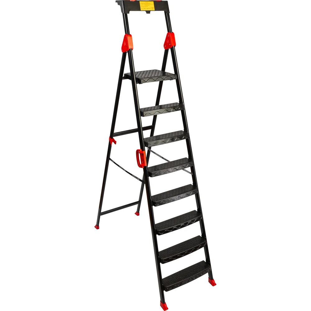 Стальная стремянка с органайзером усиленная Perilla 8 ступеней 133508