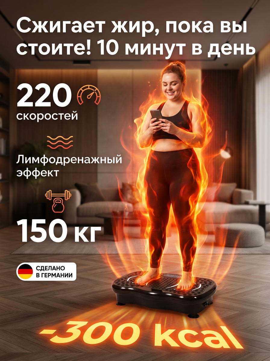 Виброплатформа для похудения 150 кг тренажер кардио степпер, пульт, чёрный, с Bluetooth