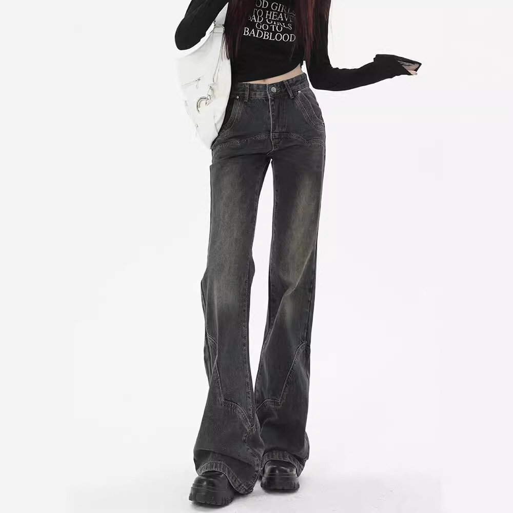 LI Mall Унисекс джинсы баскетбол чистый стиль молния деним