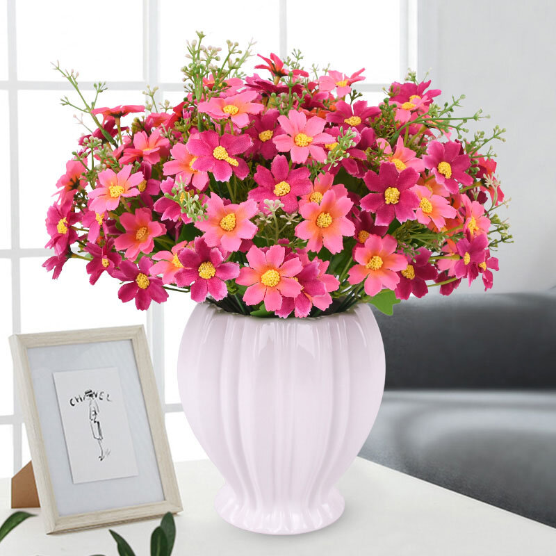 Искусственные цветы подсолнуха, пластиковые цветы, украшения для журнального столика в гостиной, цветы для обеденного стола, декор для помещений, комнатные растения, букеты, декоративные цветы.