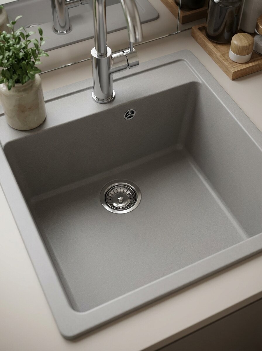 Мойка для кухни из искусственного камня Ulgran U-104-342, графит
