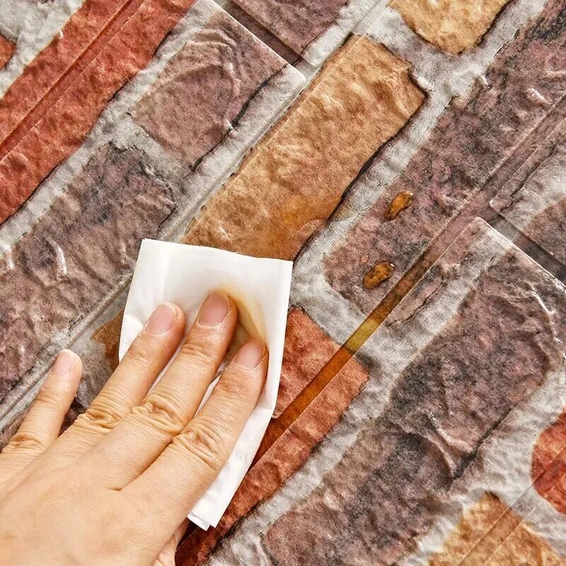 Самоклеящиеся 10 красно-желтые 70x77см, мягкие, 3d, внутренние 3d плитки для украшения дома, роскошные декоративные наклейки для кухни, гостиной, ванной, влагостойкие