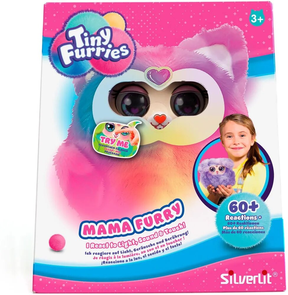 Интерактивный робот Tiny Furries Mama Furry Lime, пластик, звук, реагирует на движение — фото 1