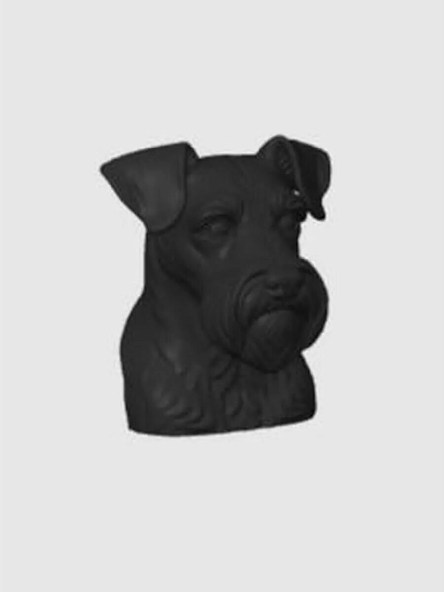 Статуэтка собаки-Миниатюрн. шнауцер с нат. ушами (10см, черный)