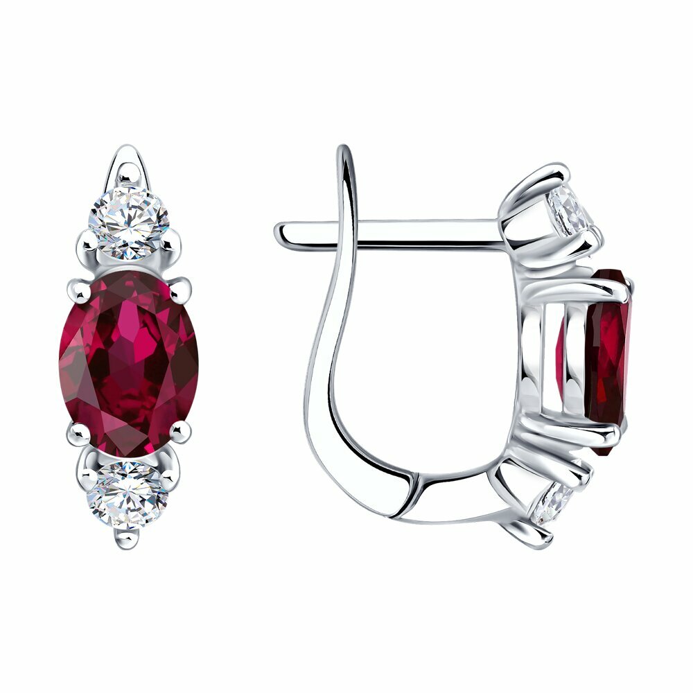 Серьги, серебро, 925 проба, родирование