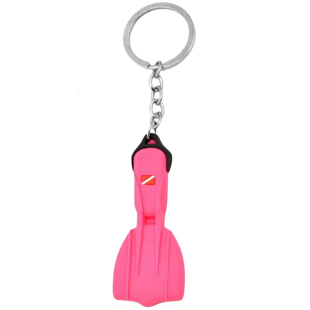 Силиконовый брелок «Водолаз», Розово-красный