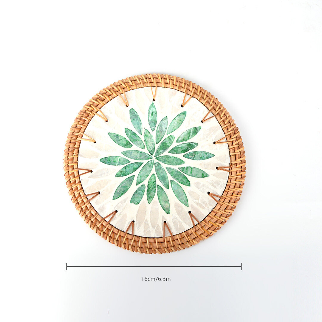 Горячая продажа в Юго-Восточной Азии, импортированные ручной работы цветные подставки из ракушек, креативная натуральная перламутровая теплоизоляционная подложка, легкая роскошная деревянная декоративная подставка для миски