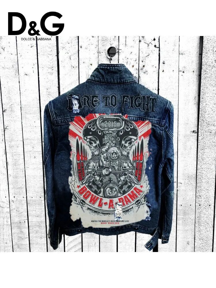 Куртка Dolce&Gabbana Мужская джинсовая куртка в стиле ретро-панк-Свободный крой, винтажный дизайн, премиум качество