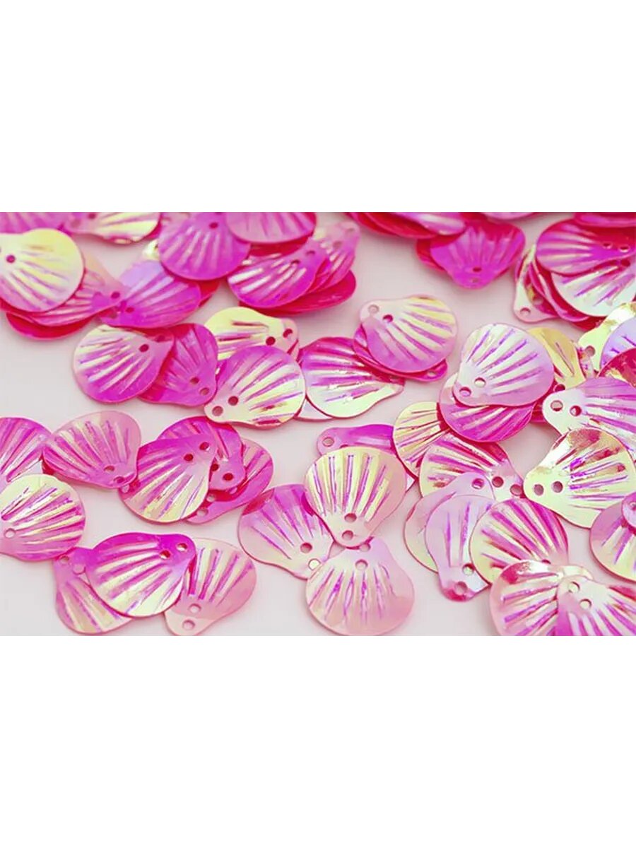 Пайетки ракушки россыпью 12 мм х 14 мм 50г