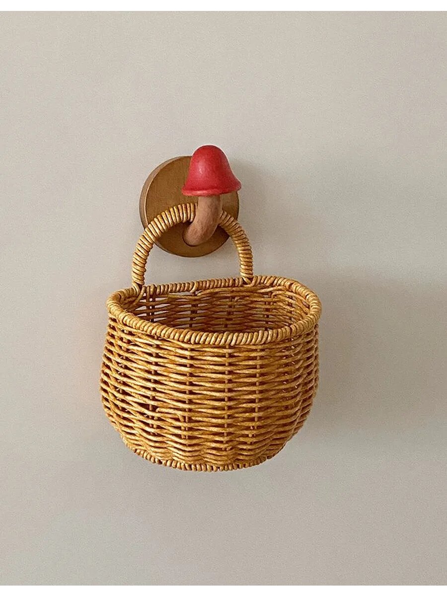 Ретро корзина для кухни (маленькая, красный крючок)