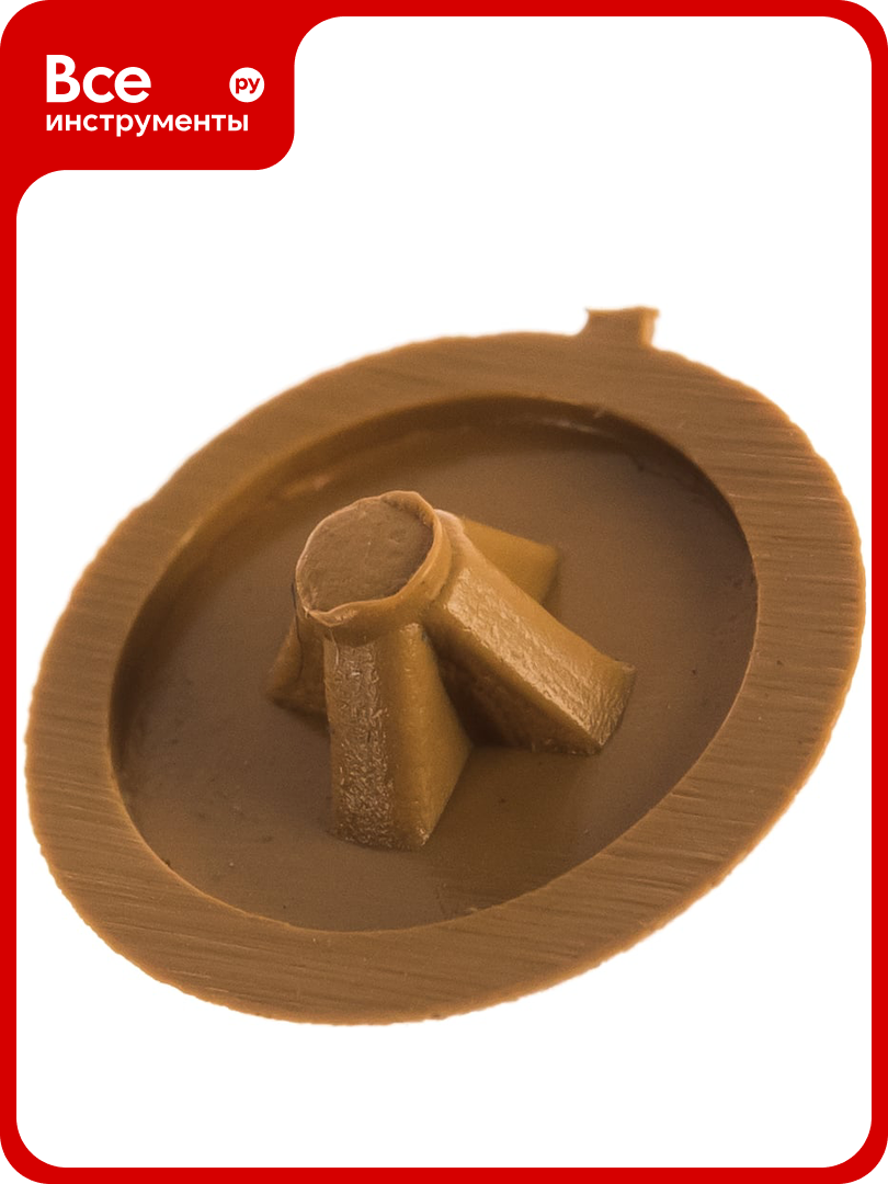 Декоративная заглушка под шуруп Зубр цвет бук, шлиц №2, ТФ6, 40шт 4-308156-2