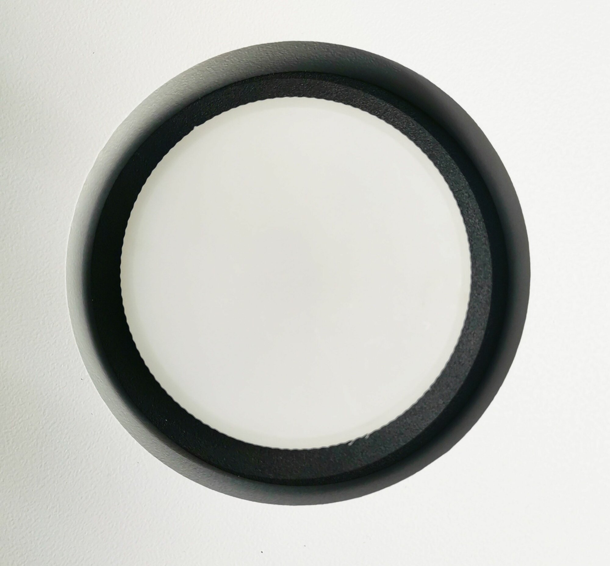 Светильник ES53 теневой круглый одинарный с подсветкой черный, нейтральный (115*115*30) (лампа в комплект не входит)