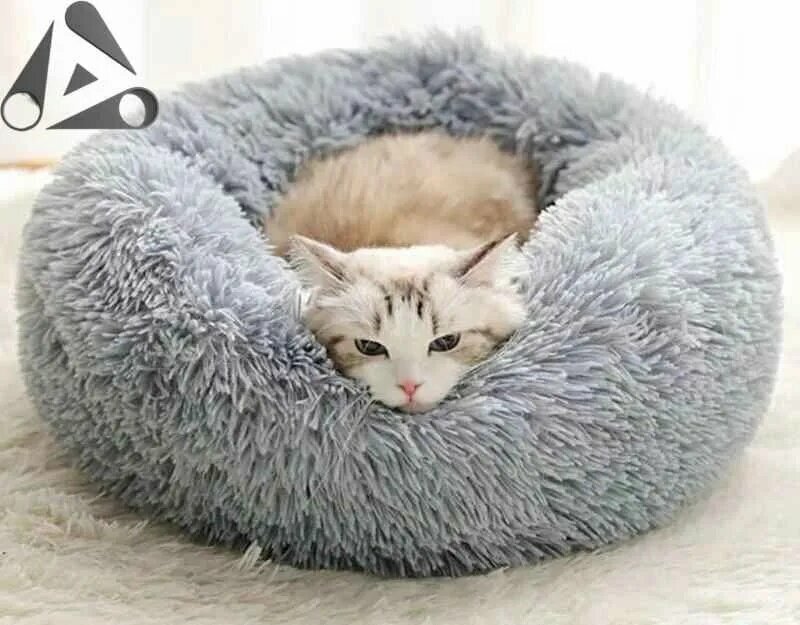 Лежанка экомех премиум, подстилка для кошек и собак мелких и средних пород с мехом, лежак для животных с бортиками, матрасик 45 x 35 см