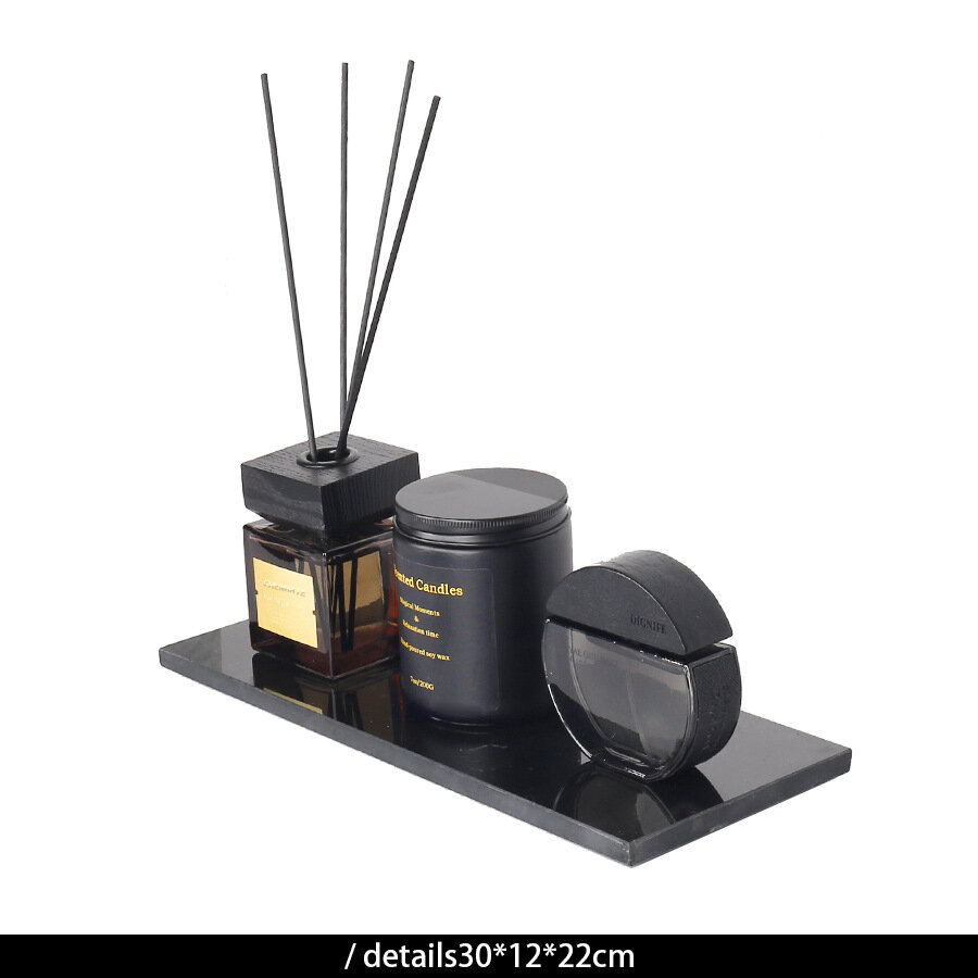 Горячая модель SG для декора ванной комнаты отеля, черный мраморный поднос, ароматерапевтический набор, итальянский стиль украшения