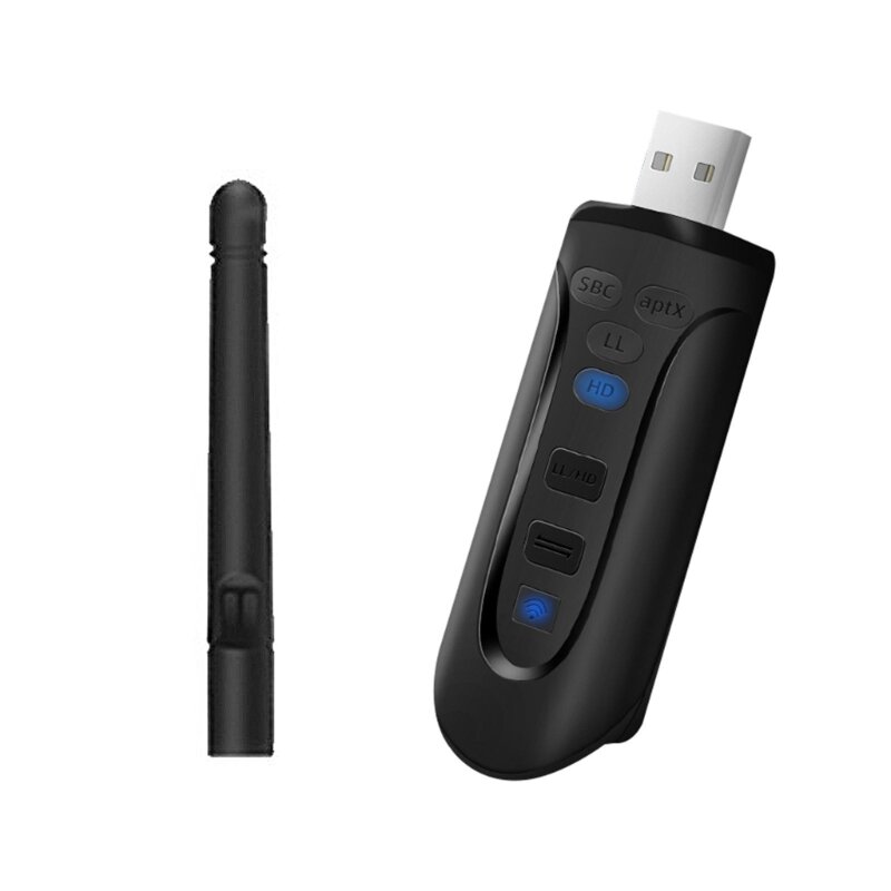 USB Bluetooth-совместимый Ключ BT5.3 Беспроводной Аудиокомпьютерный адаптер aptX HD-Адаптивный Динамик Музыкальный Передатчик